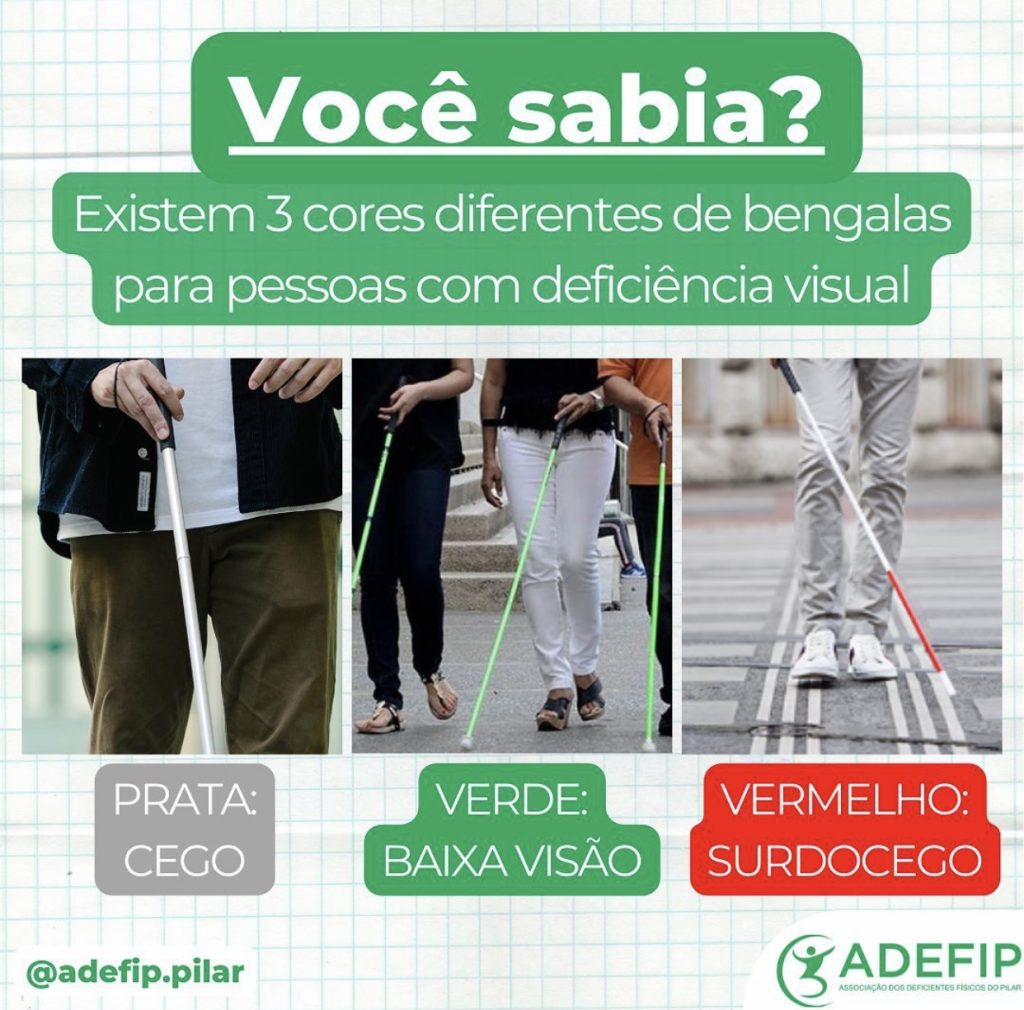 Você sabia que existem 3 tipos de bengalas para pessoas com deficiência ...